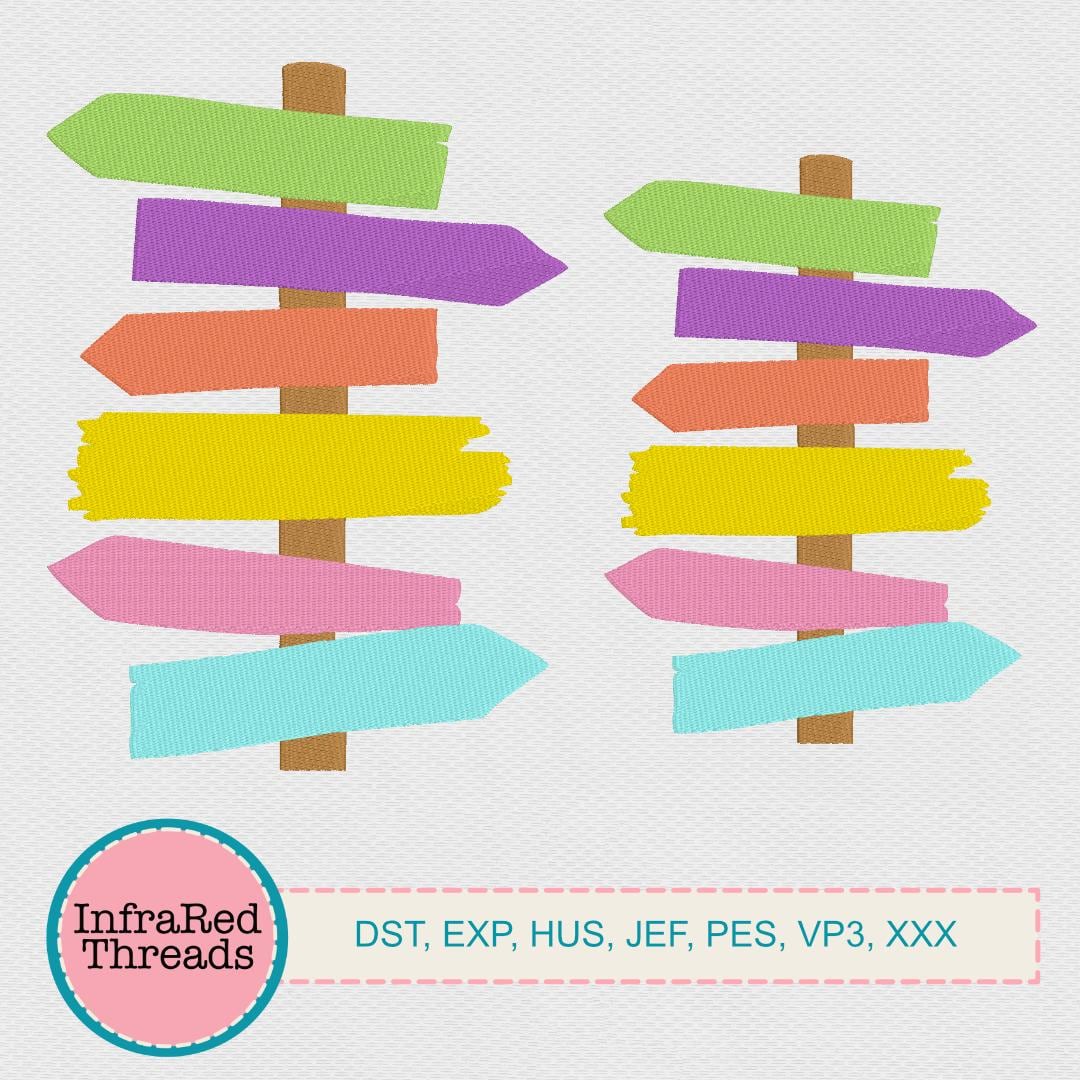 Wood Sign Post Embroidery Design – Medium & Large Sizes With ...