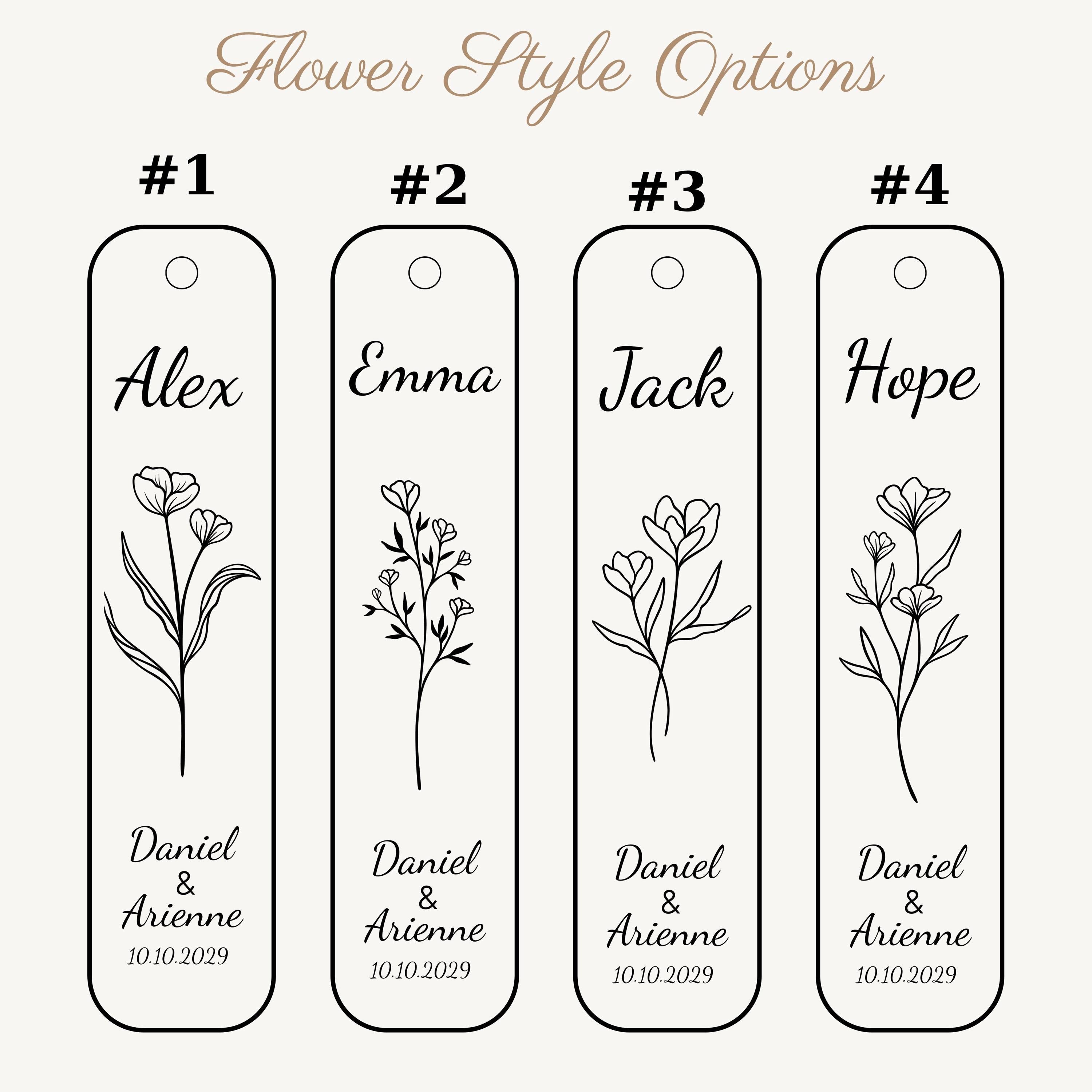 Custom Place Card Bookmarks for Guests, Plexiglass Wedding Favors ...