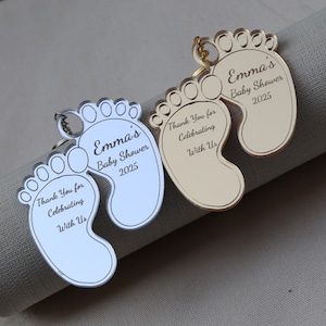 Personalized Baby Feet Keychain Baby Shower Favors in Bulk for Baby ...