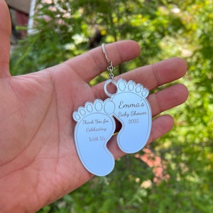 Personalized Baby Feet Keychain Baby Shower Favors in Bulk for Baby ...