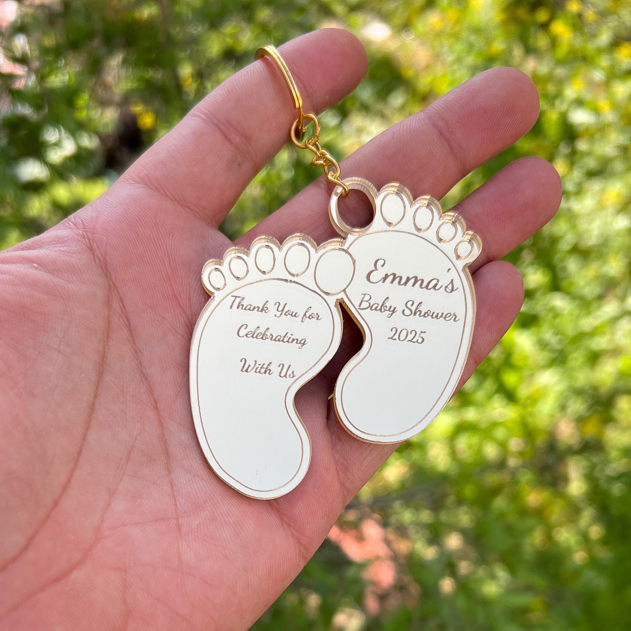 Personalized Baby Feet Keychain Baby Shower Favors in Bulk for Baby ...
