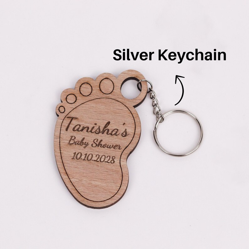 Custom Wooden Keychain Baby Shower Favors for Guests in Bulk, Thank You ...