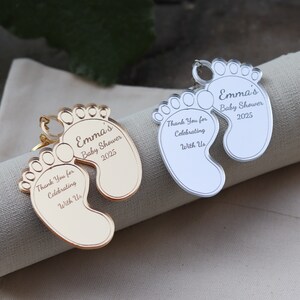 Personalized Baby Feet Keychain Baby Shower Favors in Bulk for Baby ...