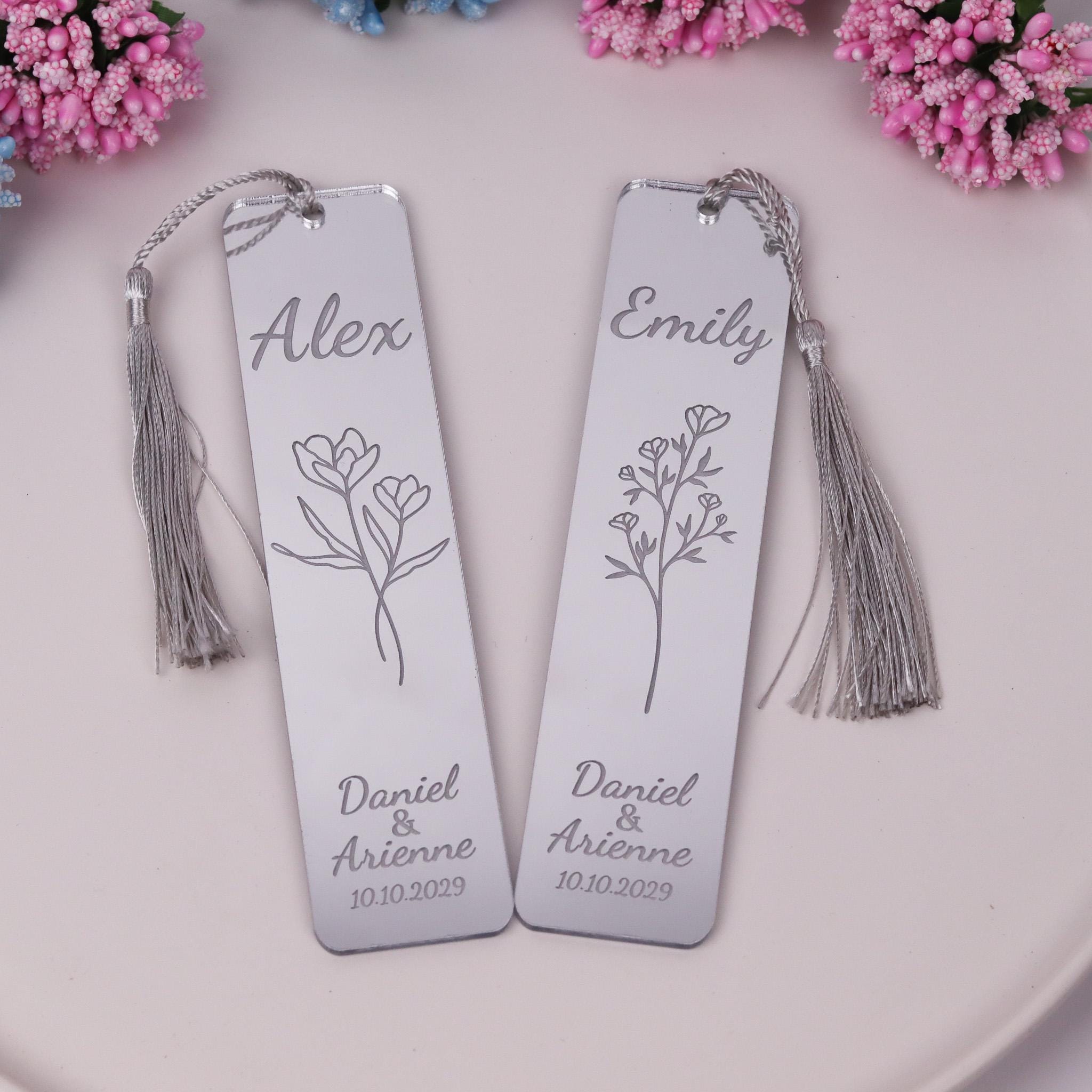 Custom Place Card Bookmarks for Guests, Plexiglass Wedding Favors ...