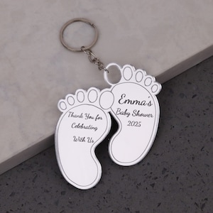 Personalized Baby Feet Keychain Baby Shower Favors in Bulk for Baby ...