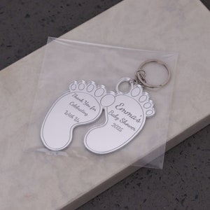 Personalized Baby Feet Keychain Baby Shower Favors in Bulk for Baby ...