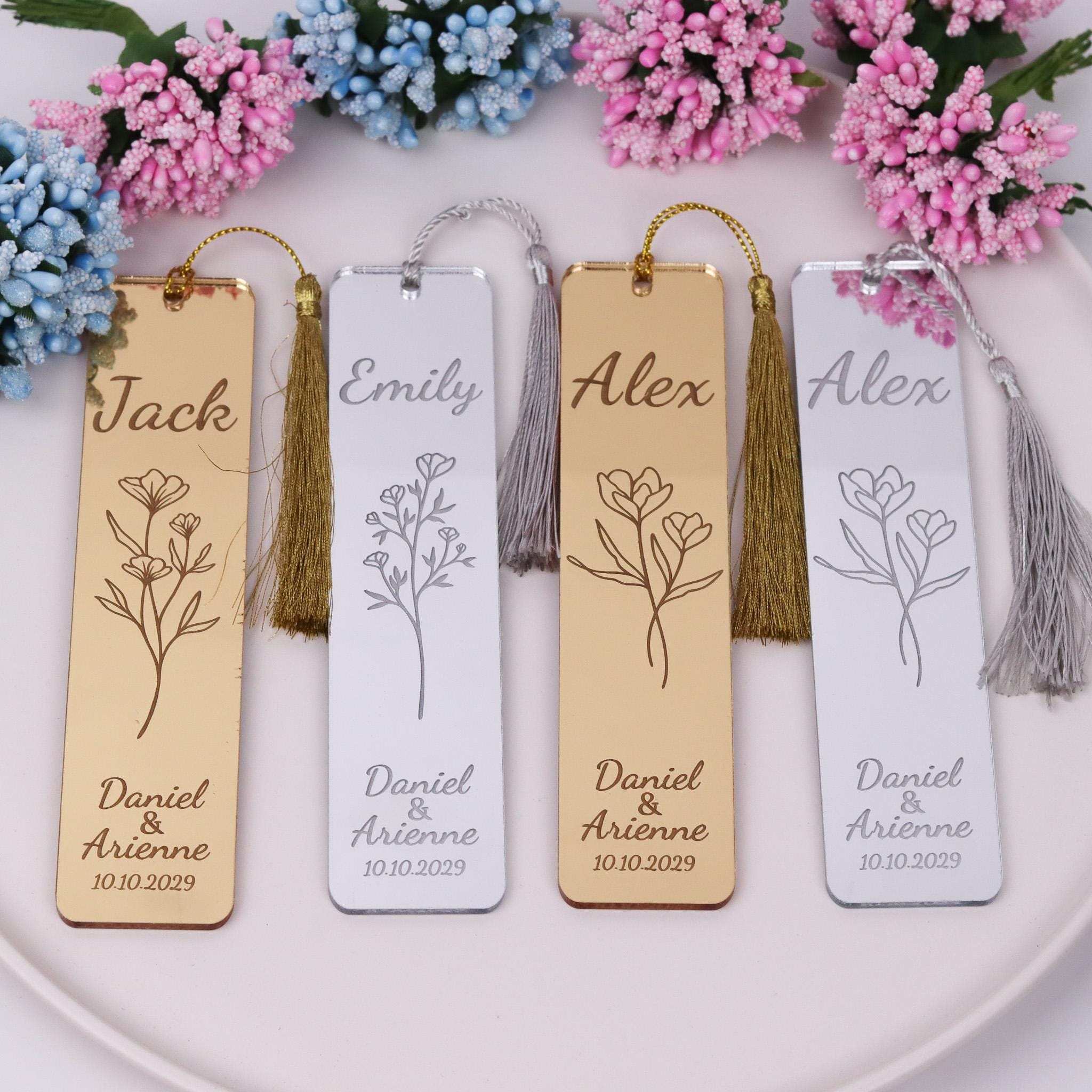 Custom Place Card Bookmarks for Guests, Plexiglass Wedding Favors ...
