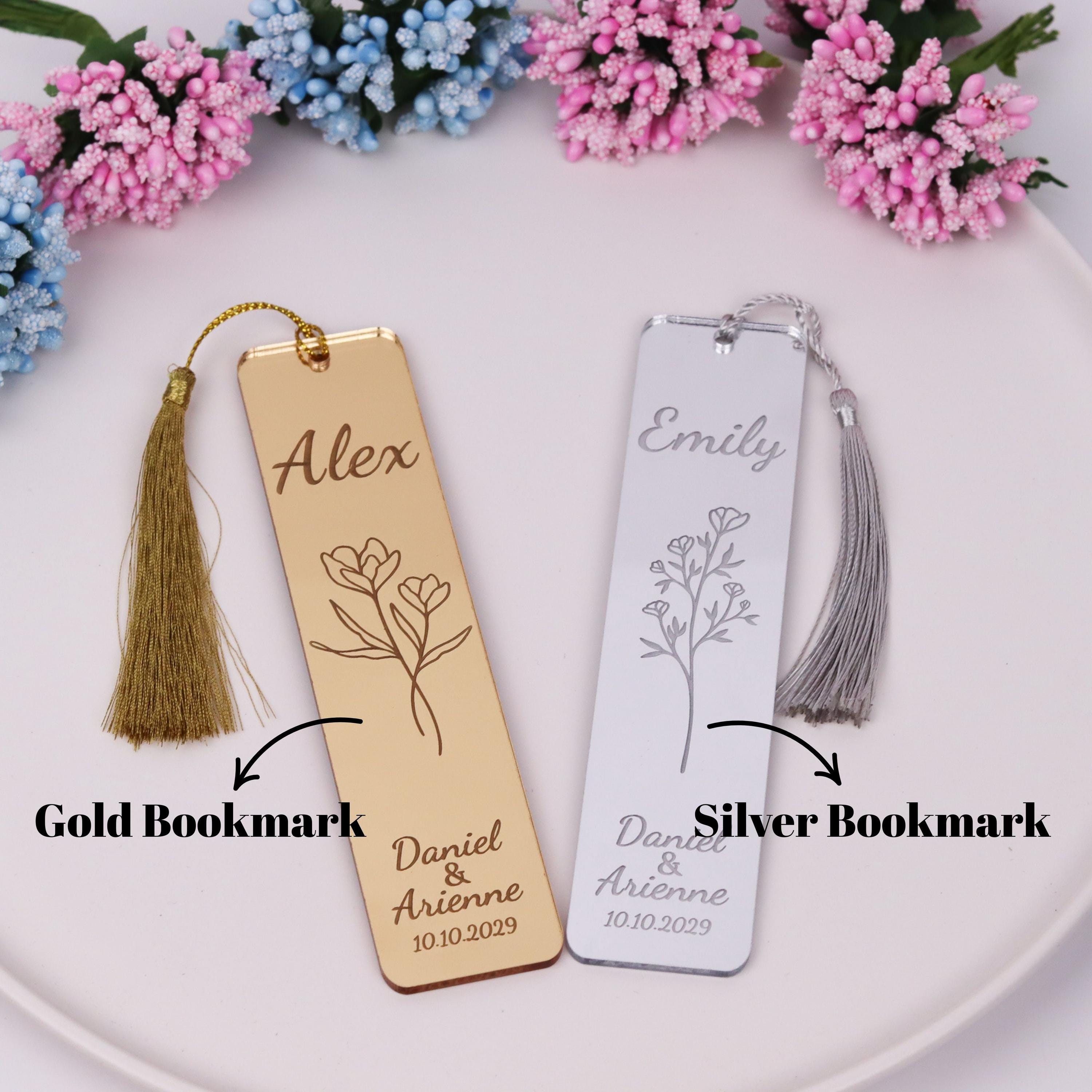 Custom Place Card Bookmarks for Guests, Plexiglass Wedding Favors ...