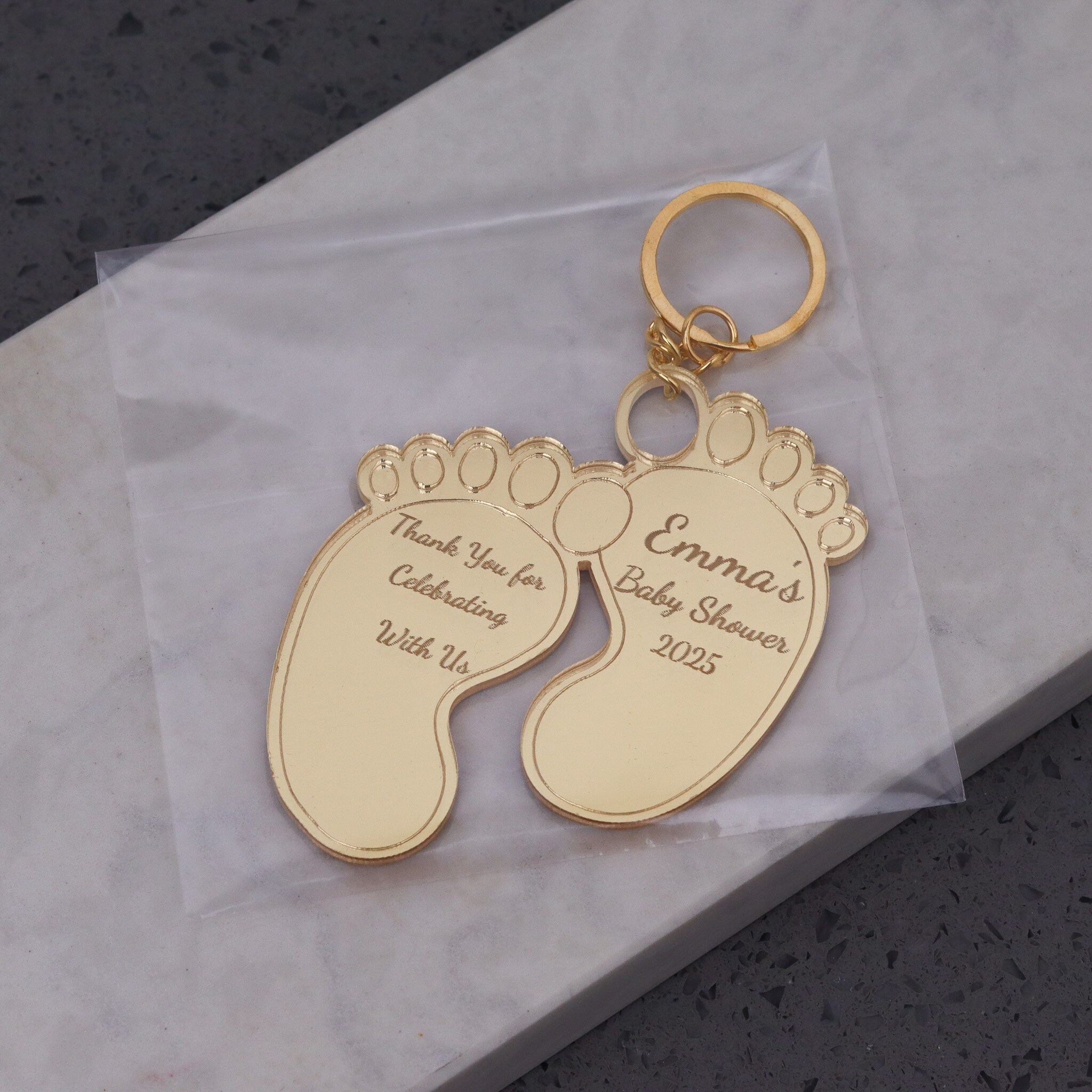 Personalized Baby Feet Keychain Baby Shower Favors in Bulk for Baby ...