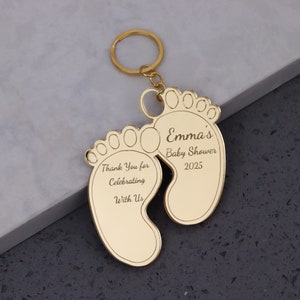 Personalized Baby Feet Keychain Baby Shower Favors in Bulk for Baby ...