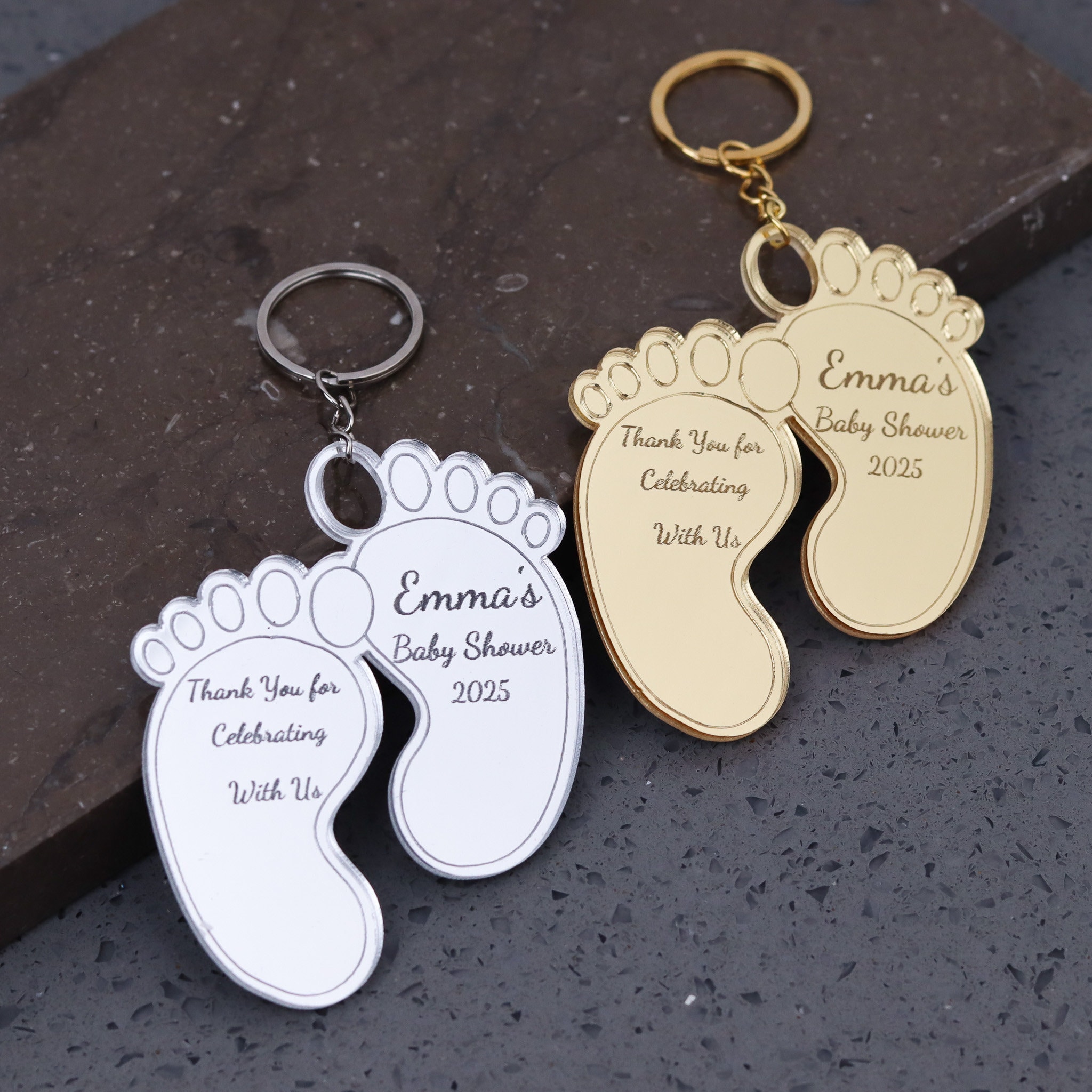 Personalized Baby Feet Keychain Baby Shower Favors in Bulk for Baby ...