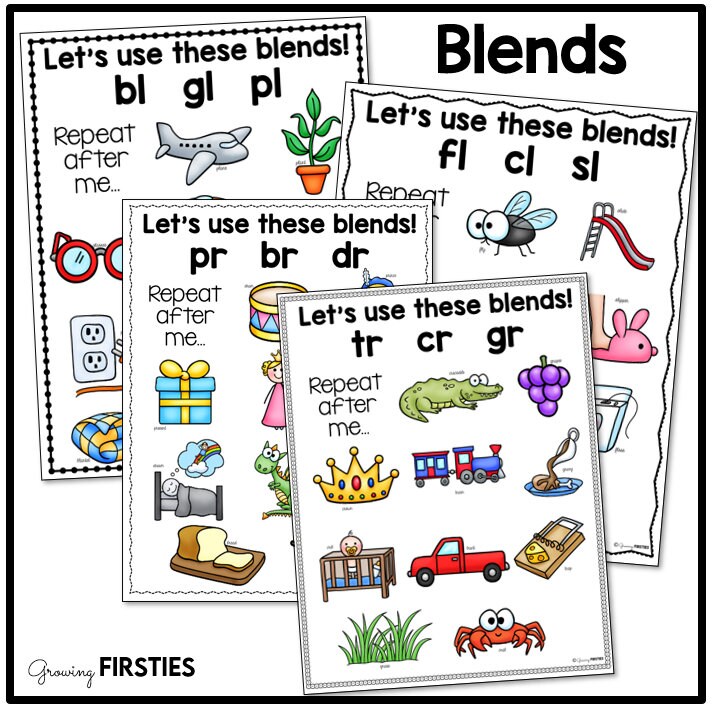 Initial Consonant Blends Practice L Blends R Blends Beginning Blends ...