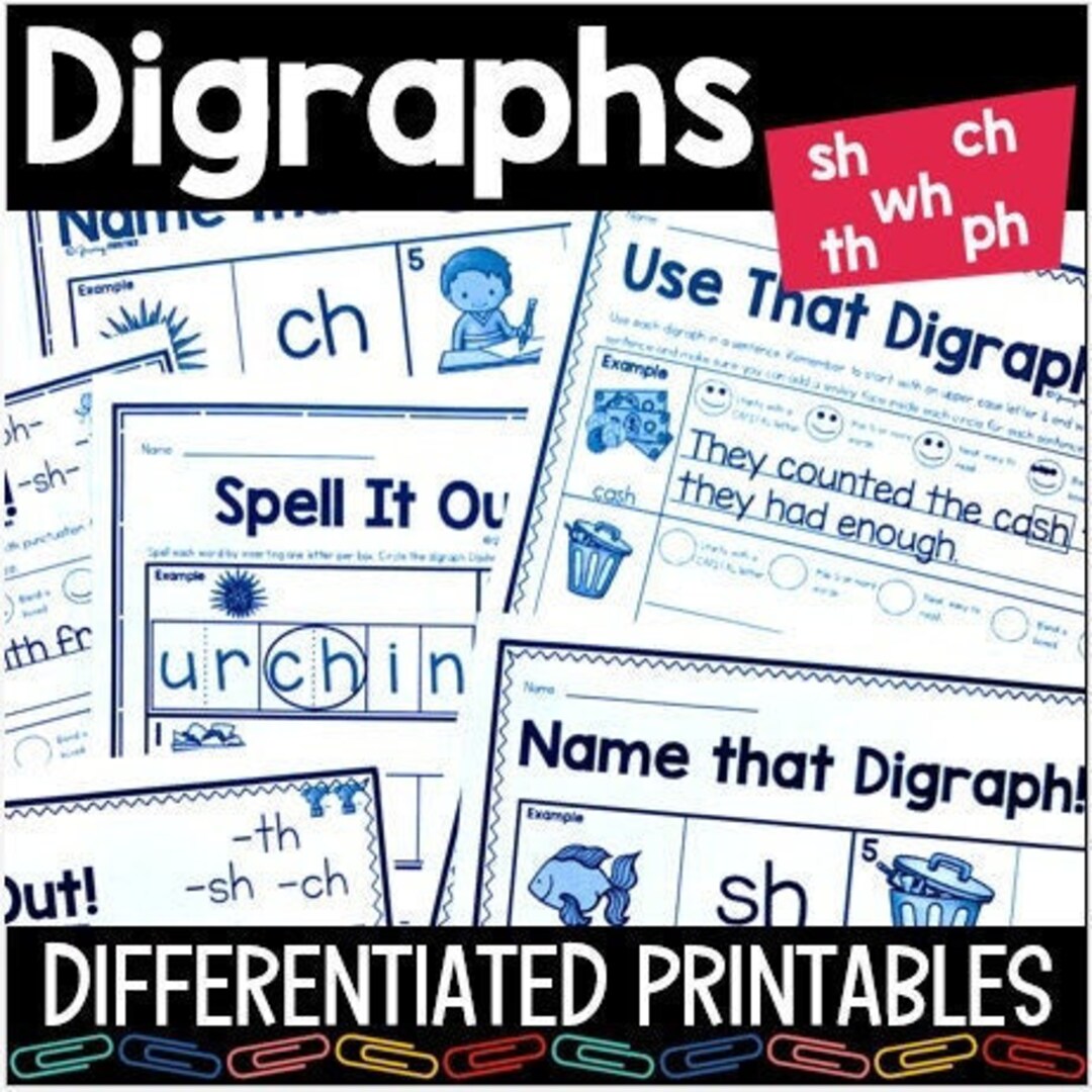 Digraphs Practice Beginning Middle Ending Digraphs First Grade ...
