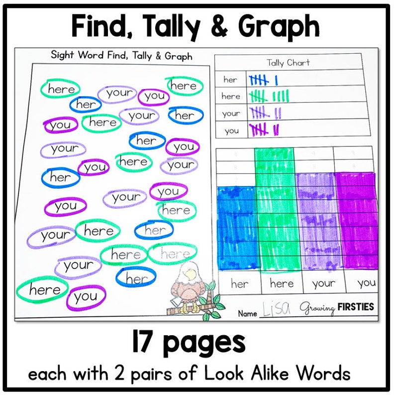 Sight Word Spelling Practice Worksheets With Commonly Confused Look ...