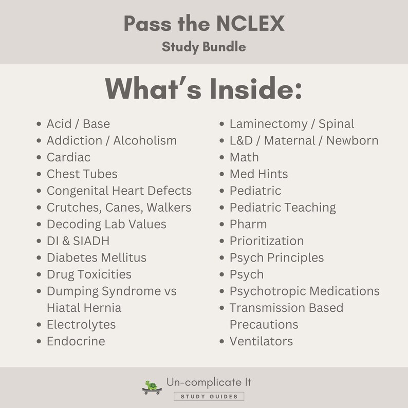 Pass the NCLEX Study Bundle - Etsy
