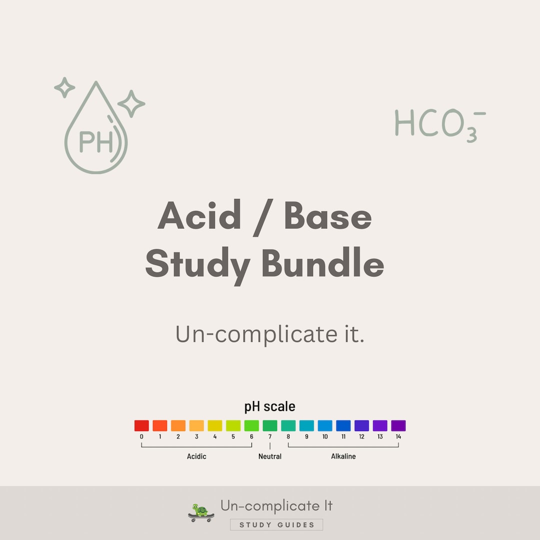 Acid / Base Imbalances Study Guide Bundle; Respiratory, Metabolic ...