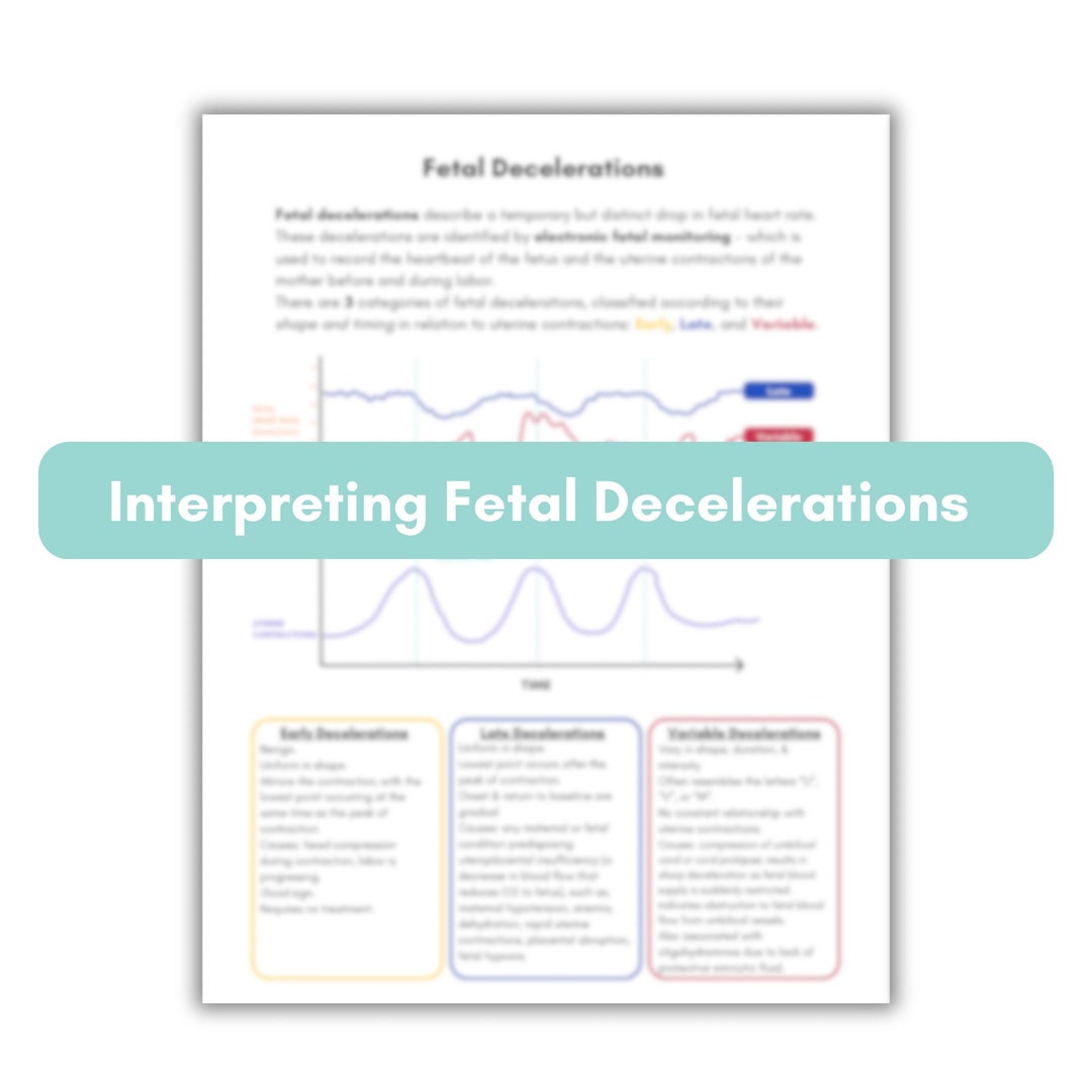 Interpreting Fetal Decelerations in Labor and Delivery - Etsy