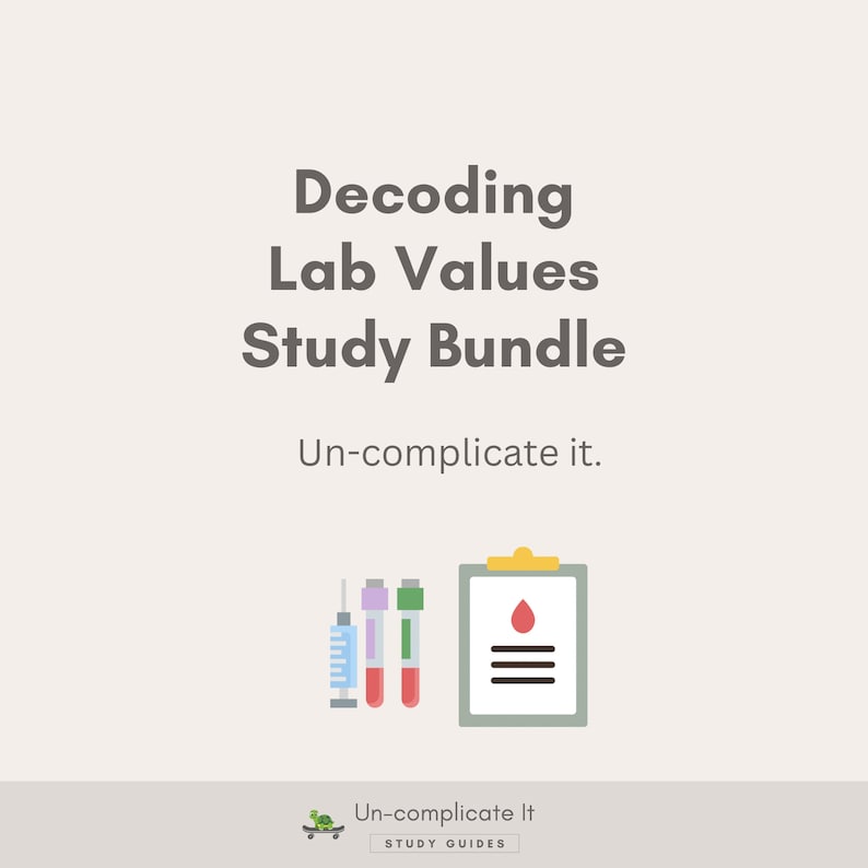 Decoding Lab Values Study Guide Bundle - Etsy