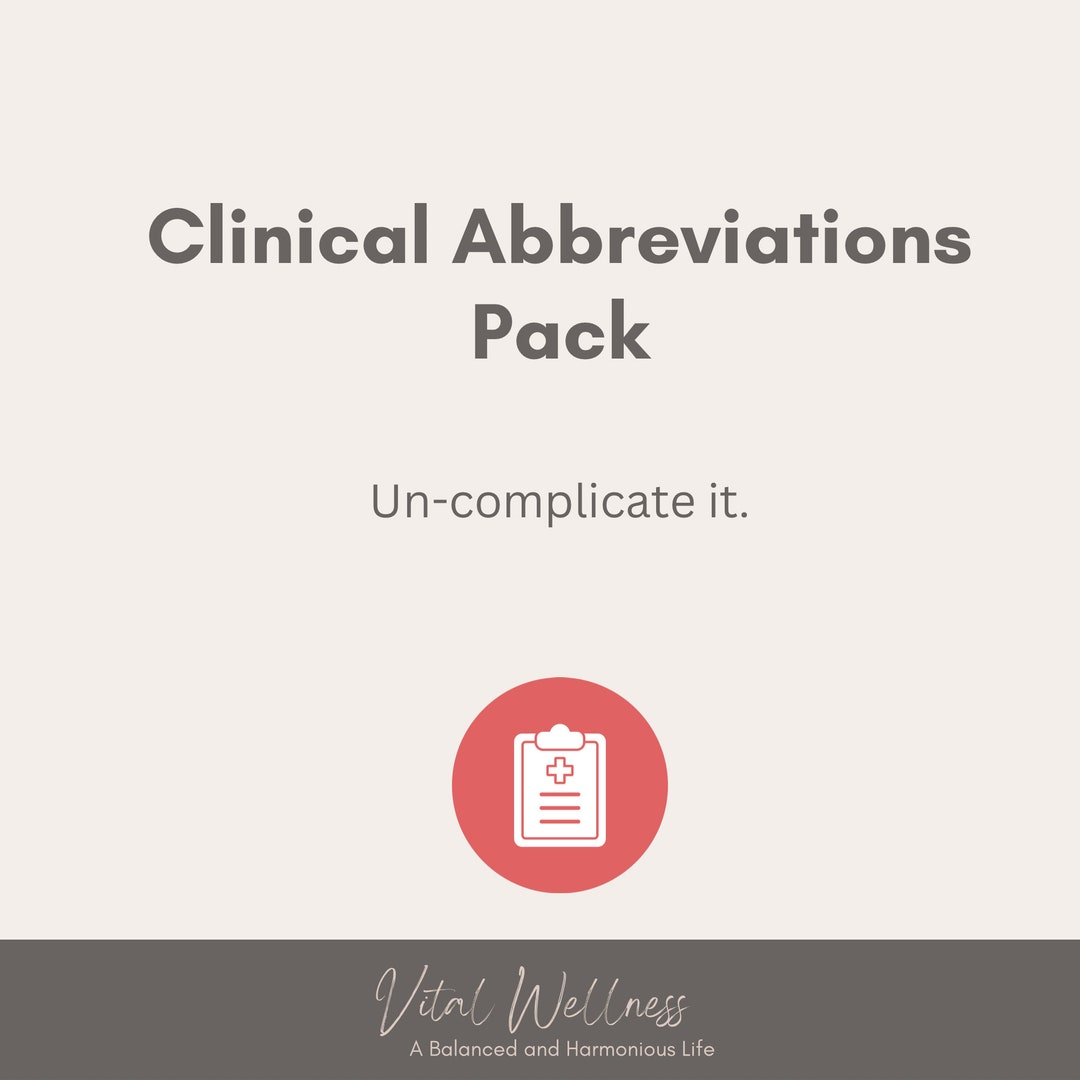 Clinical Abbreviations Pack - Etsy