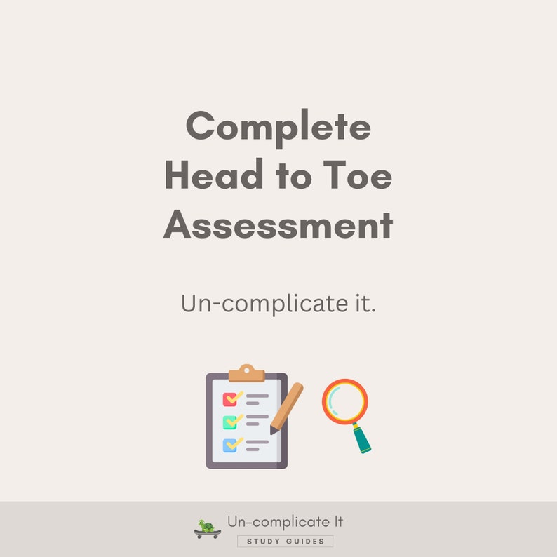 Complete Head to Toe Assessment - Etsy