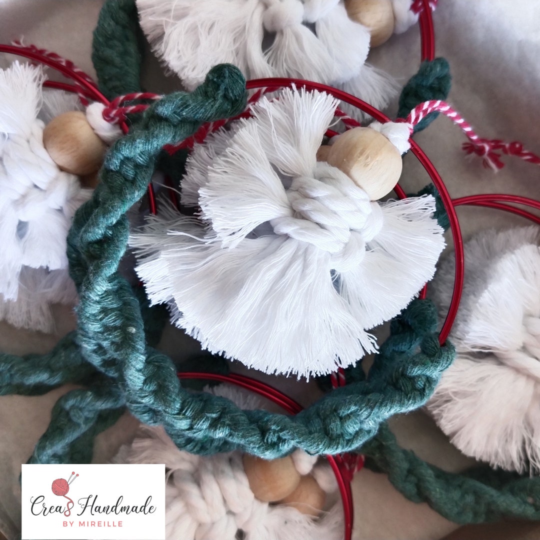 Macrame Angel Wreath Ornamet - Handmade Christmas Ornament - Etsy