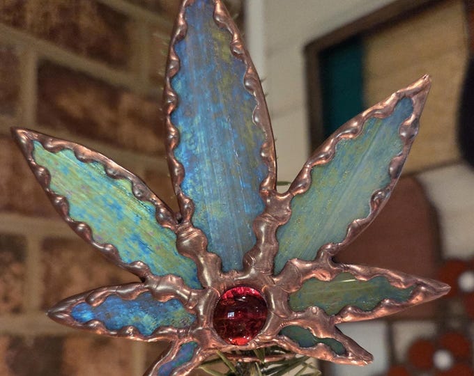 Pot Leaf/cannabis Christmas Tree Topper/plant Ornament - Etsy