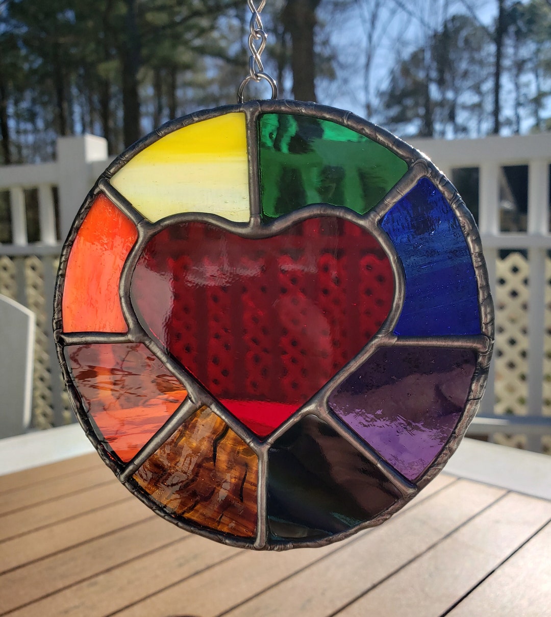 Rainbow Heart Suncatcher for Valentines Day, Mothers Day, Friendship ...