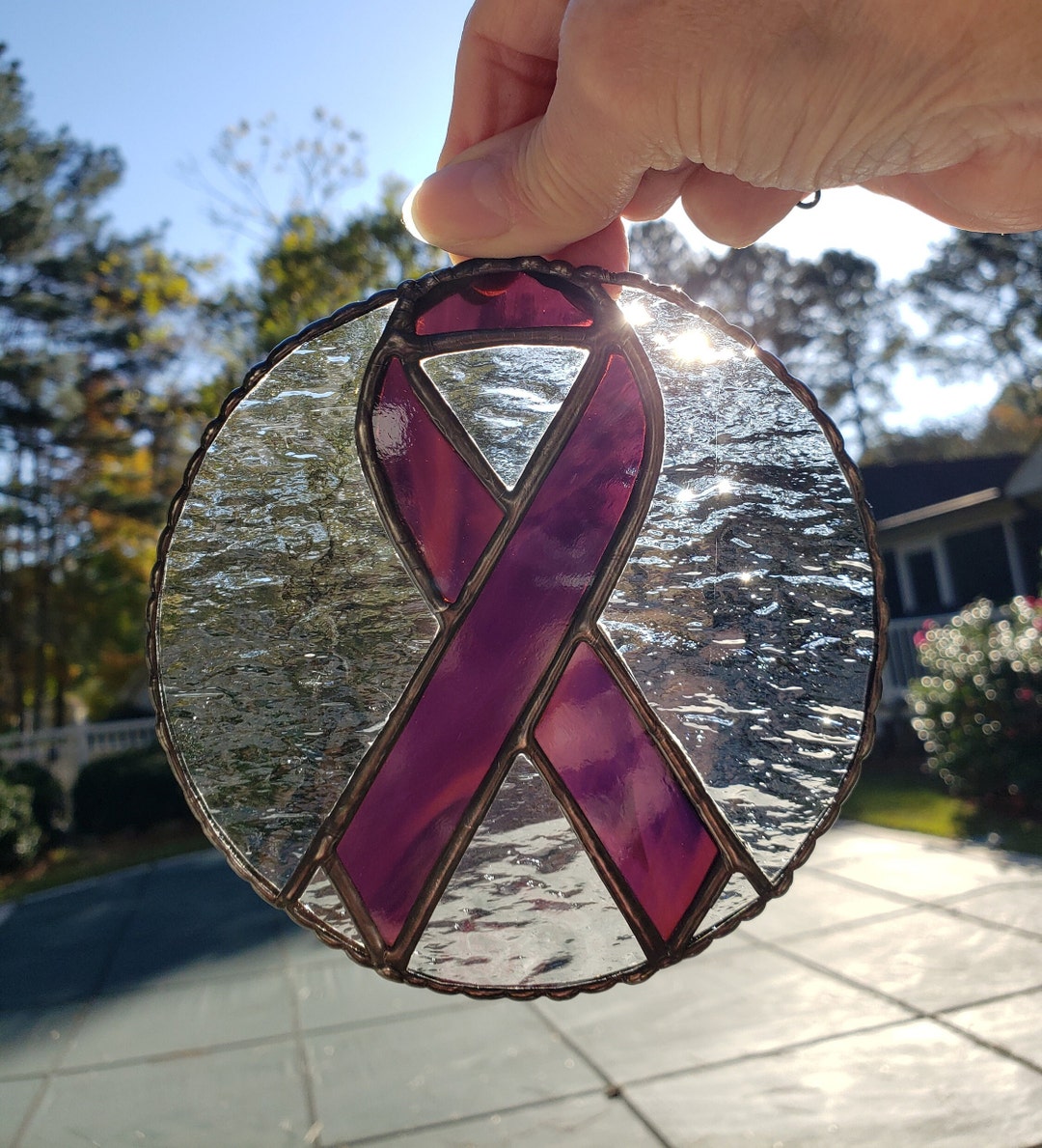 Awareness Ribbon Stained Glass Suncatcher - Etsy