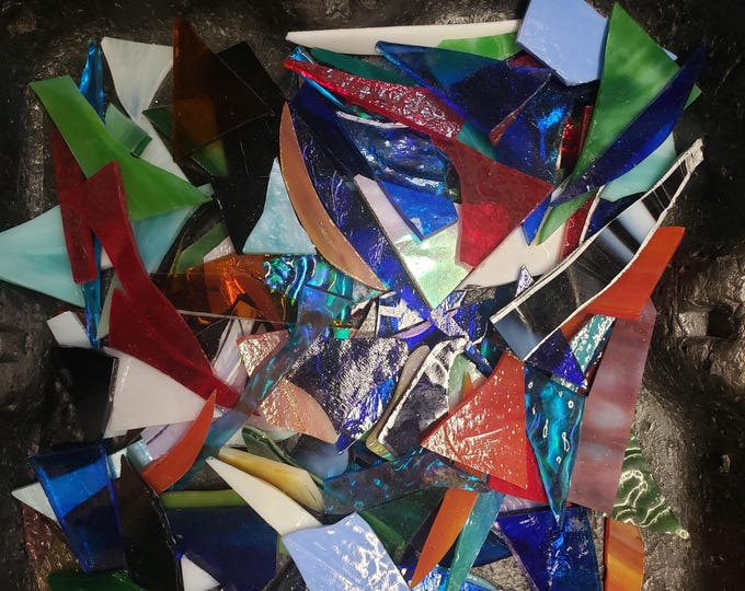 Stained Glass Scrap Pieces/2 Lb. Box for Mosaics, Jewelry, Crafts ...