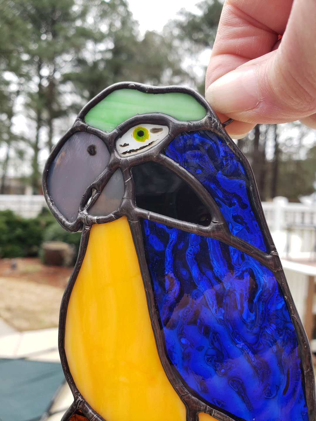 Stained Glass Parrot/suncatcher/wall Hanging/wall Decor - Etsy