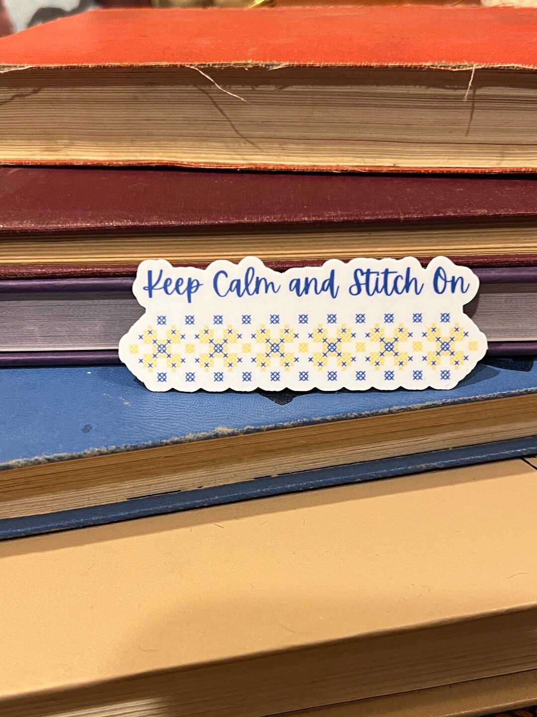 Keep Calm and Stitch on Cross Stitch Sticker , Cross Stitch Sticker - Etsy
