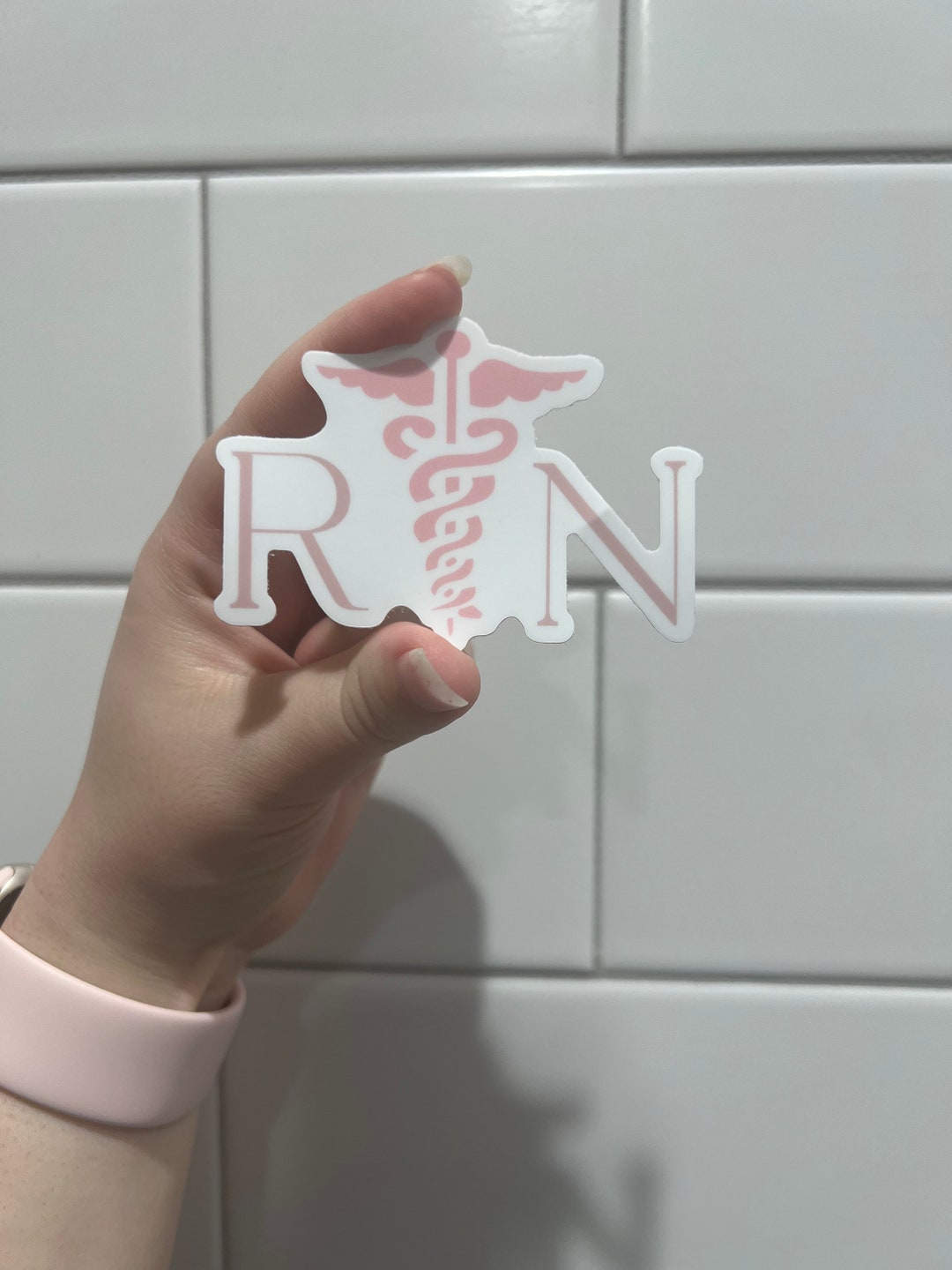 Pink RN Sticker, Registered Nurse, Aesthetic - Etsy