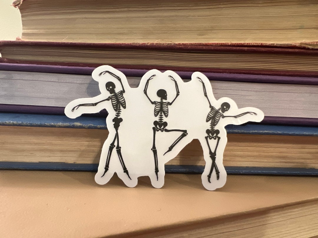 Dancing Skeletons Sticker, Halloween Sticker, Clear Sticker - Etsy