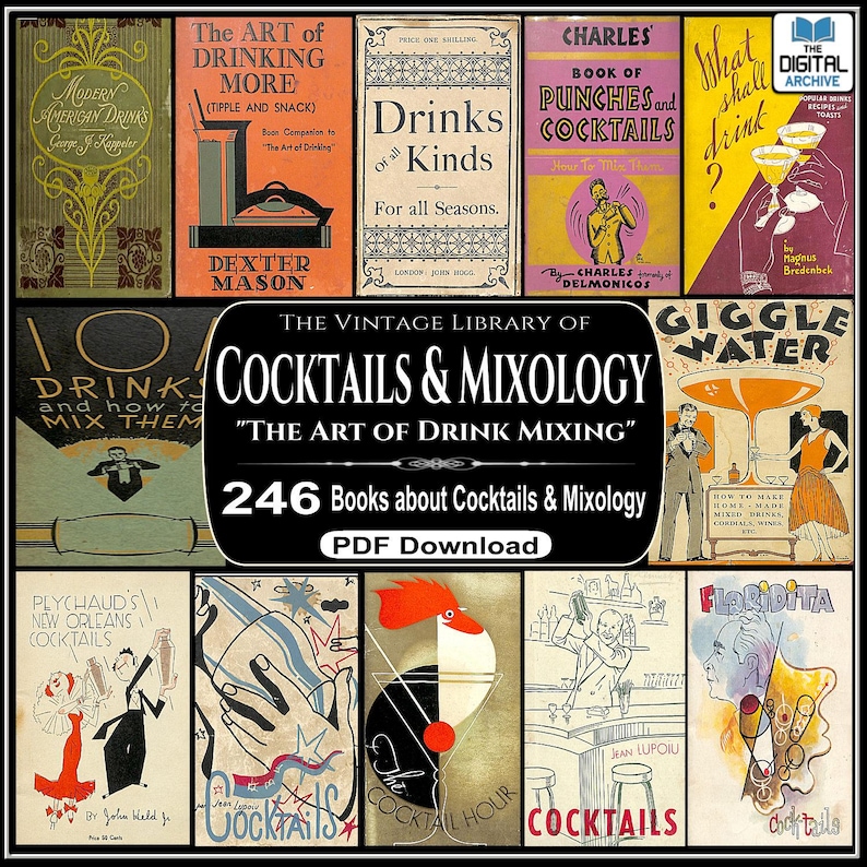 246 Cocktail & Drink Mixology Recipe Books – Rare Vintage Forgotten ...
