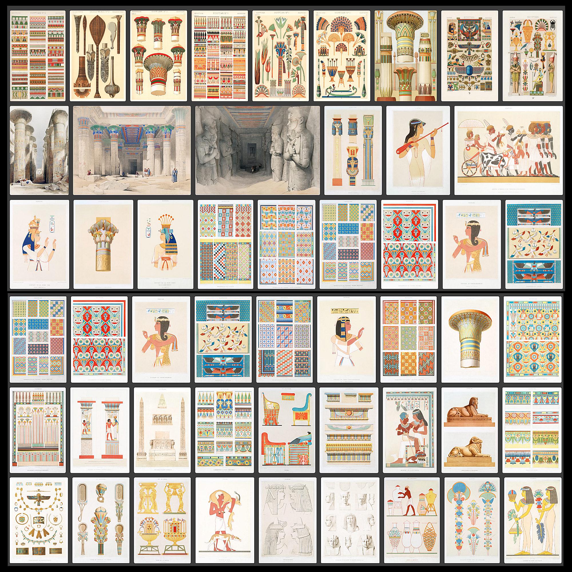 ANCIENT EGYPT ART - 145 Images - Egyptian Drawings, Rare Artwork, 19th ...