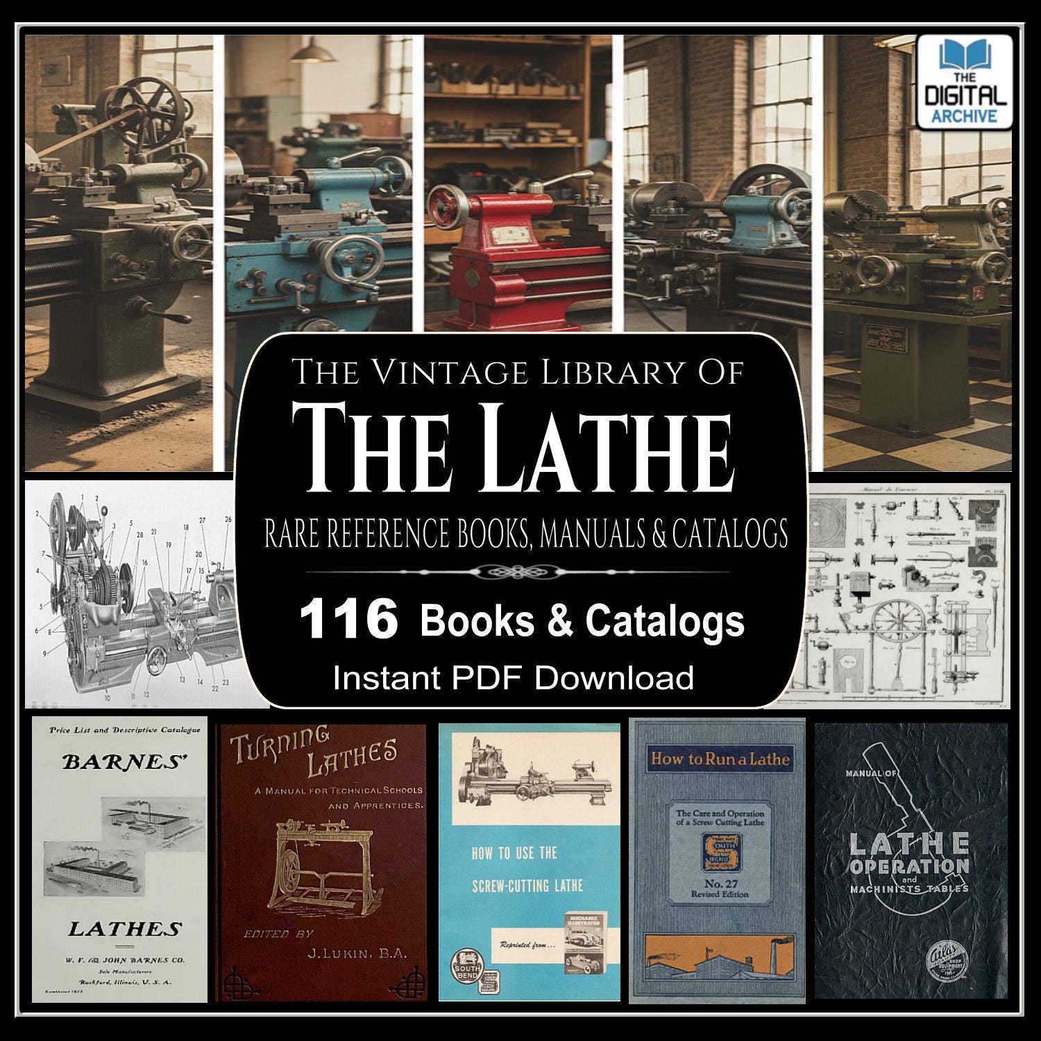 166 Rare Vintage Lathe Books, Manuals & Catalogs - Instant PDF Download ...