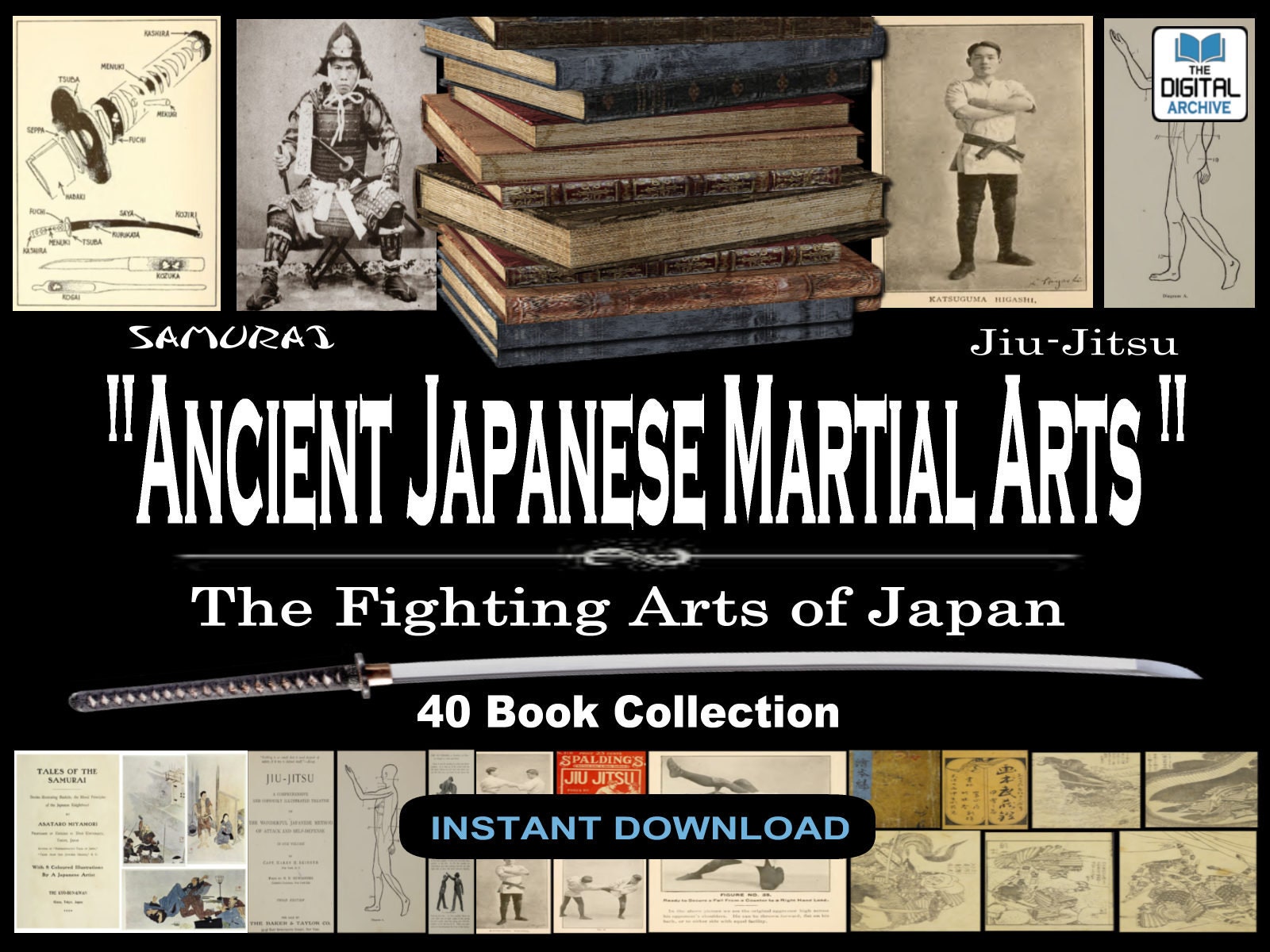 Ancient Japanese Martial Arts 40 BOOK COLLECTION Samurai Bushido Jiu ...