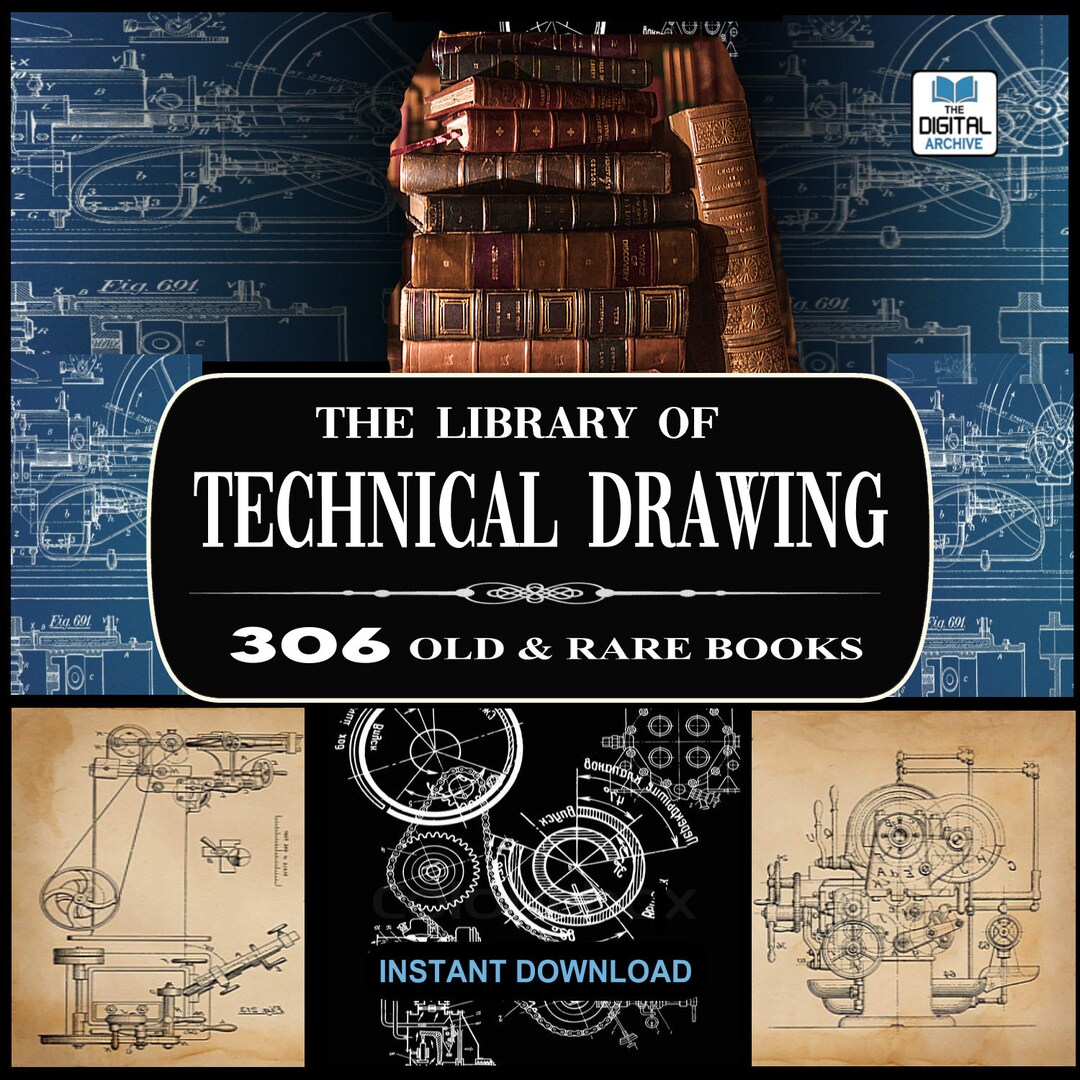 Technical Drawing & Drafting - 306 RARE BOOKS - Engineer Draftsman Blue ...