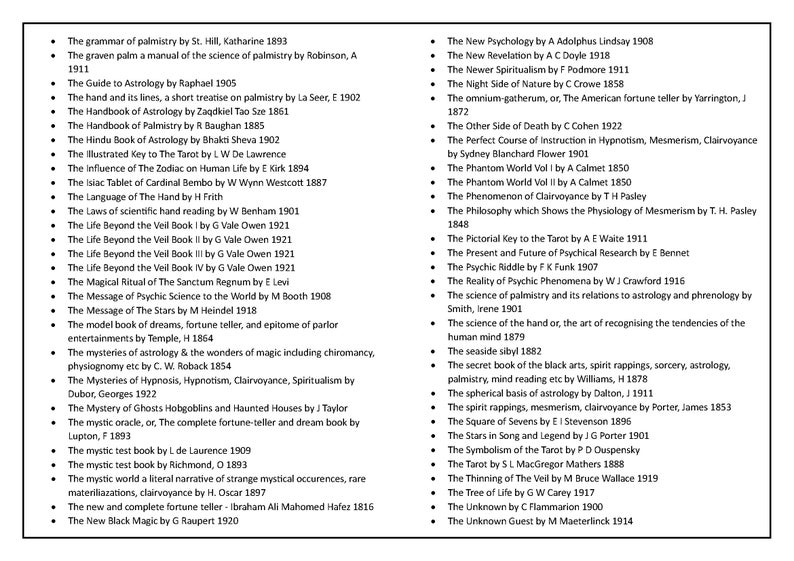 FORTUNE-TELLING 300 Old Books - Telepathy, Clairvoyance, Occult Powers ...