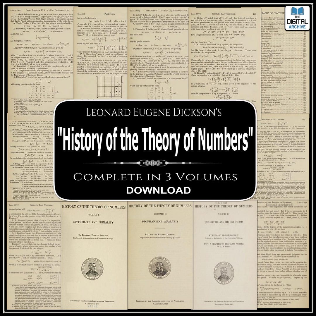 History of the Theory of Numbers - 3 Volumes - Rare Maths Reference ...