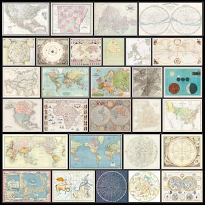 332 VINTAGE MAPS & CHARTS - World, America, Europe, Asia, Maps, Star ...