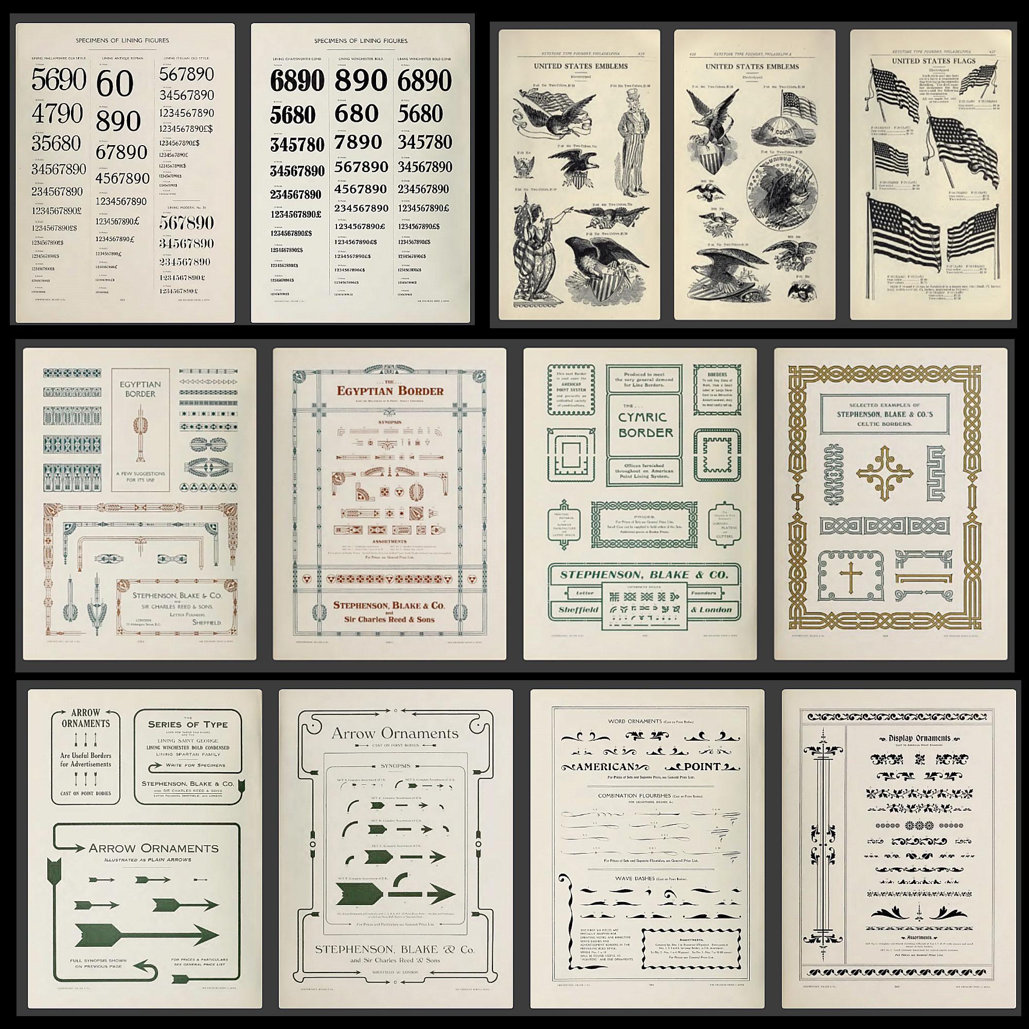 100 RARE TYPOGRAPHY BOOKS: Specimen Catalogs, Typesetting, Type ...