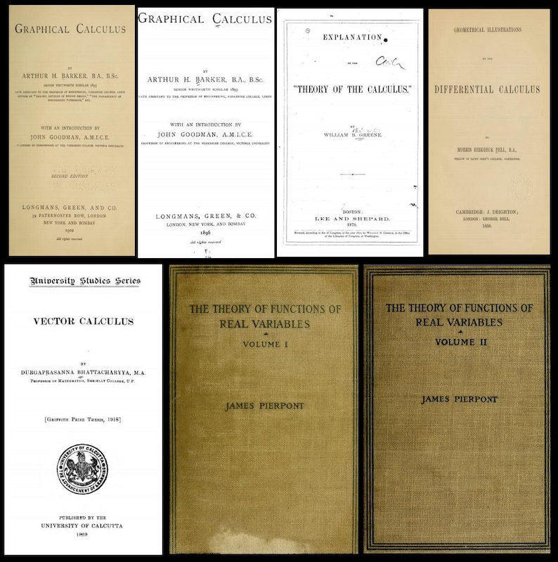 130 CALCULUS BOOKS - Mathematics Rare Old Maths Text-books, Reference ...
