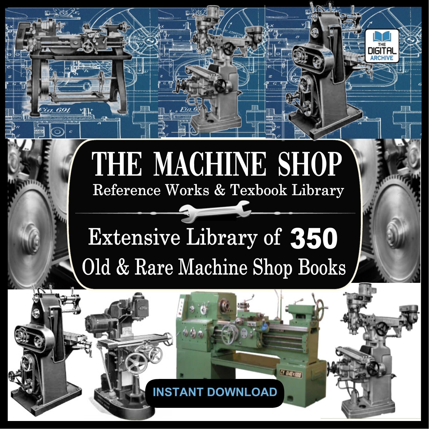 350 MACHINE SHOP BOOKS Lathe, Milling Machines, Blacksmith, Machinist ...