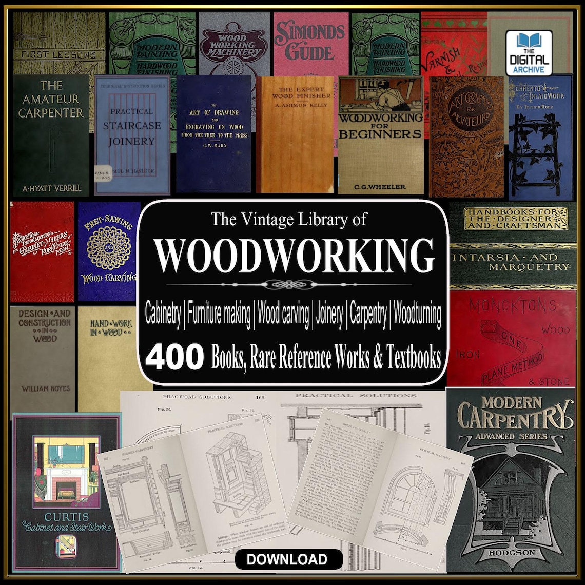 400 WOODWORKING BOOKS - Carpentry, Furniture Making, Wood Carving ...