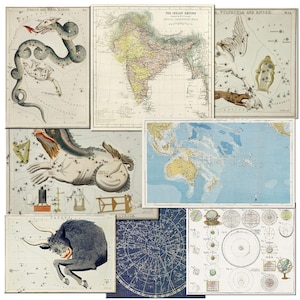 332 VINTAGE MAPS & CHARTS - World, America, Europe, Asia, Maps, Star ...