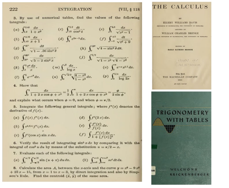 1010 MATHEMATIC BOOKS LIBRARY - Maths Old, Rare, Textbooks, Calculus ...