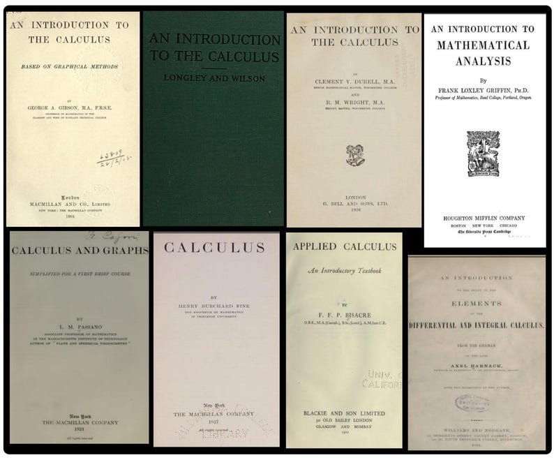 MATHEMATICS BOOKS - 1010 Rare Maths Titles - Calculus, Algebra ...