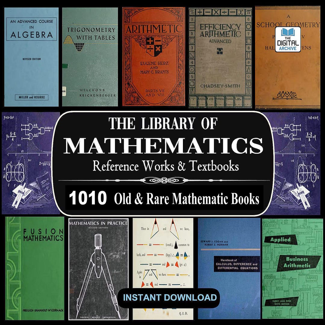 1010 MATHEMATIC BOOKS LIBRARY - Maths Old, Rare, Textbooks, Calculus ...