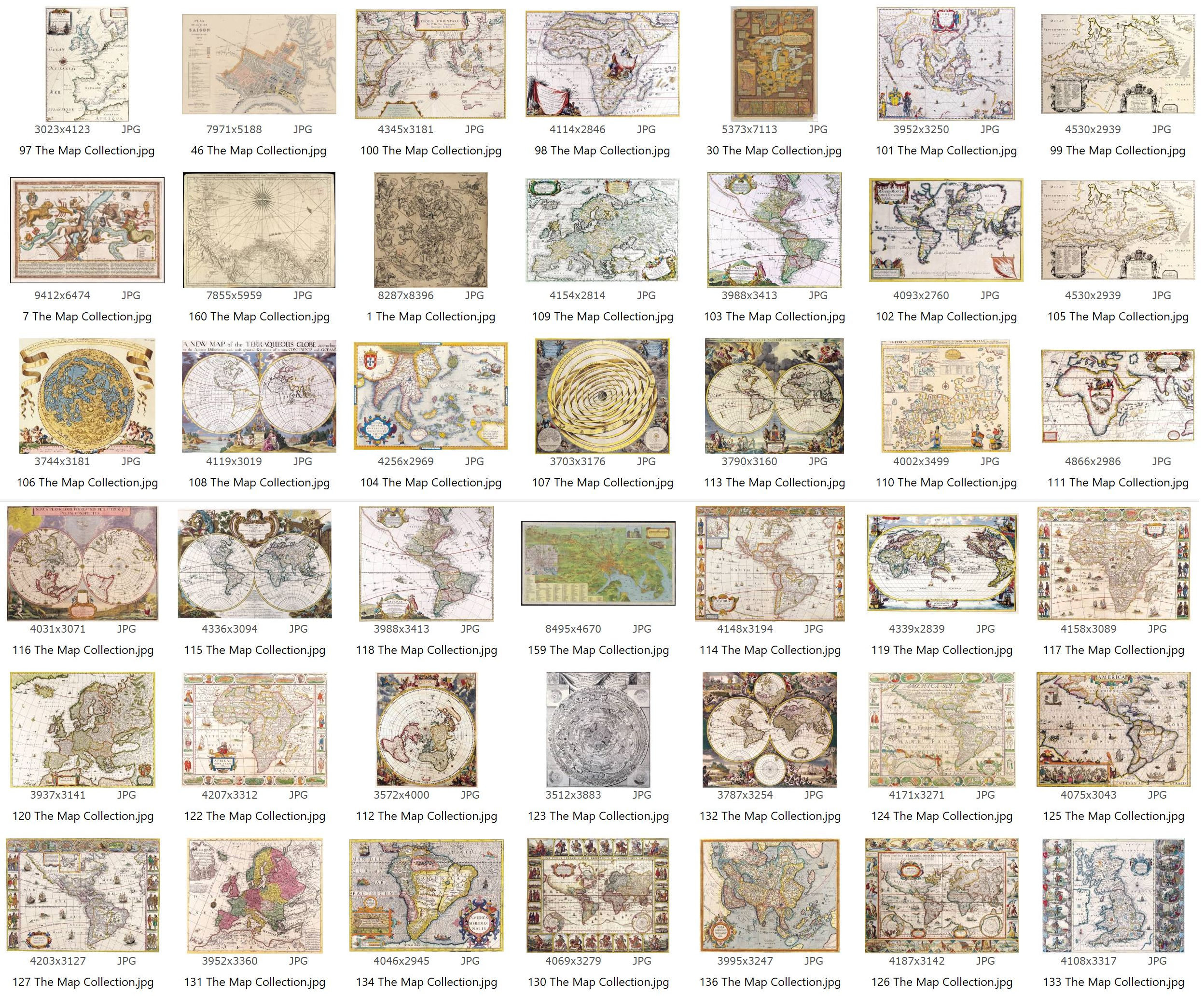 160 RARE OLD MAPS Collection Antique Maps Atlas of the World ...